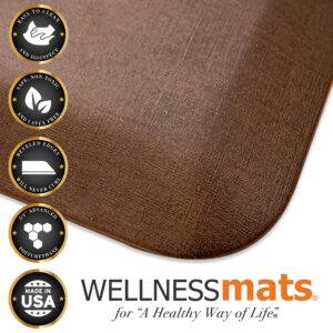 WellnessMats Linen Collection Anti-Fatigue Floor Mat, Antique Light, 36 in. x 24 in. x ¾ in. Polyurethane – Ergonomic Support Pad for Home, Kitchen, Garage, Office Standing Desk – Water Resistant,