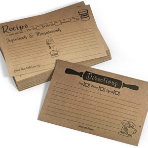 Premium Recipe Cards 4x6 Double Sided - 50 pcs - Quality Thick Card Stock - 14pt