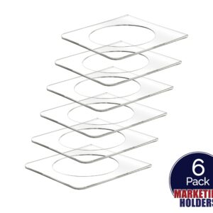 6 Pack Clear Acrylic Coasters Bar Decor Table Protection That Holds Cocktail Napkins by Marketing Holders