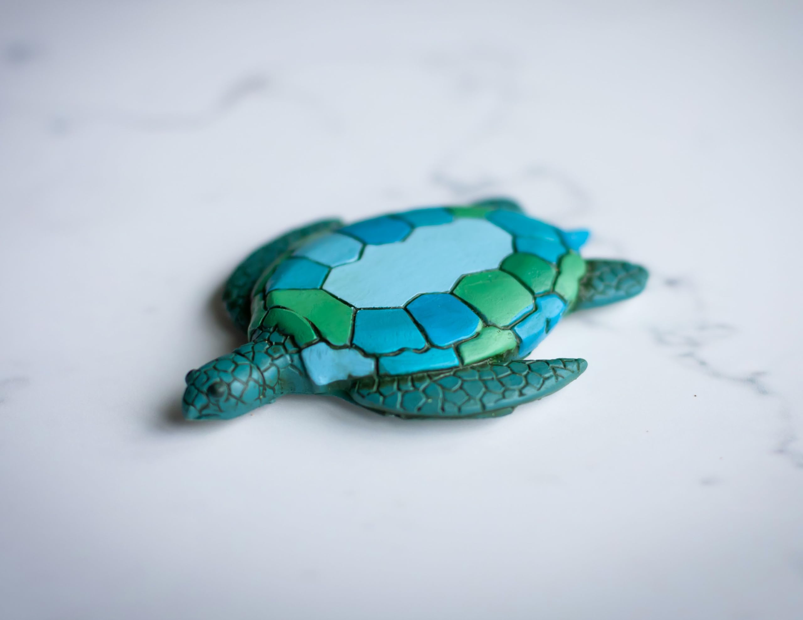 Cozumel Mexico Souvenir Hand Painted Resin Refrigerator Magnet Sunset and Green Turtle Design 3-Inch Approximately