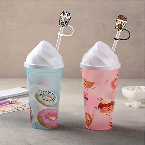 Silicone Bubble Tea Straw Cover - 14 Pack Cute Reusable Drinking Straw Caps Lids Dust-Proof Straw Plugs for Straw Tips for Home Kitchen Accessories (Bubble Tea Straw Cover)