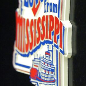 Love from Louisiana Vintage State Magnet by Classic Magnets, Collectible Souvenirs Made in The USA, 2.6" x 2.5"