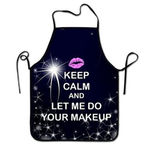 lily's rossne apron for women and men, makeup keep calm for chef kitchen cooking aprons bbq bib apron great gift - accept customized apron