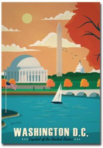 washington d.c. travel vintage art refrigerator magnet size 2.5" x 3.5"