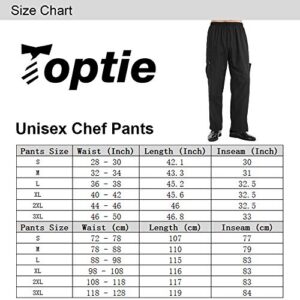 TopTie Men's Black Baggy Chef Pant with Elastic Waist, Lightweight