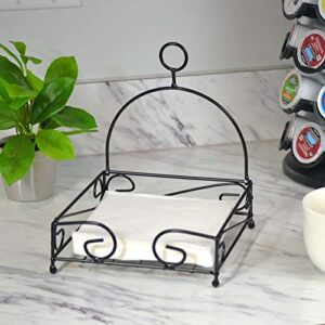 PSW - Kitchen Accessories Napkin Holder Metal Square Luncheon Home Flat 7" - Black Product SKU: SZ-6022