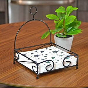 PSW - Kitchen Accessories Napkin Holder Metal Square Luncheon Home Flat 7" - Black Product SKU: SZ-6022