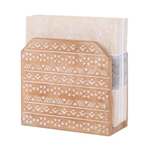 nikky home bohemian wood farmhouse countertop napkin holder