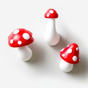 mushroom refrigerator magnets decorative, kitchen magnets for office calendar whiteboard, cute fridge magnet bedroom wall deco (3pc)