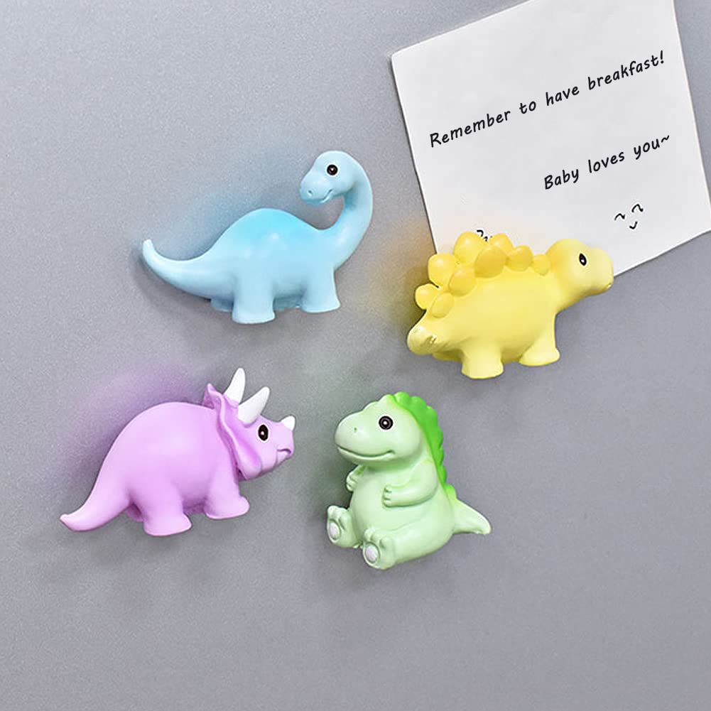 Resin Refrigerator Magnet Set of 8, Dinosaur Fridge Magnet for Home Decoration, Photo Display, Office Message, Kitchen Accessories