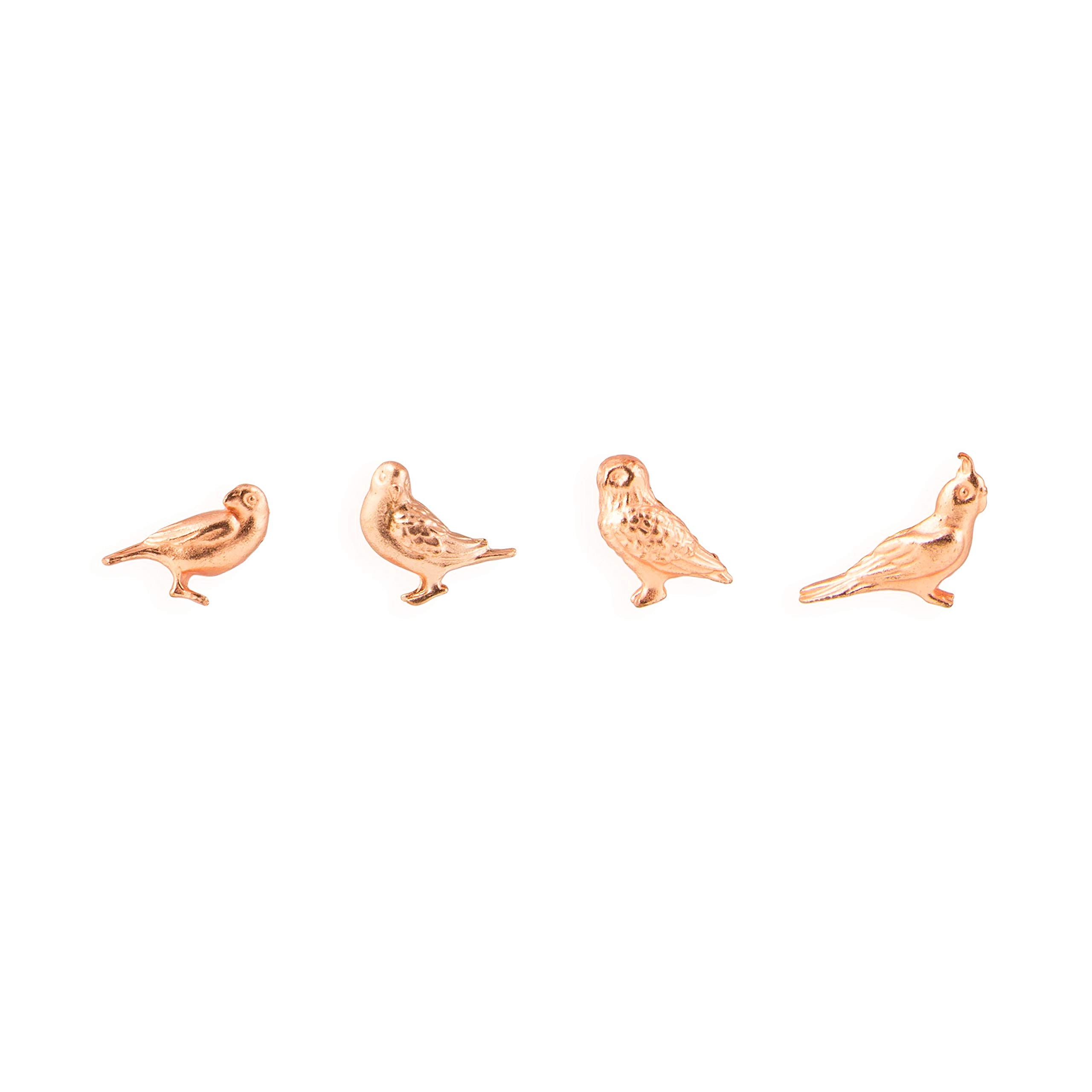 Three By Three Seattle Solid Cast Bird Magnets Copper Pack of 4 (22233)