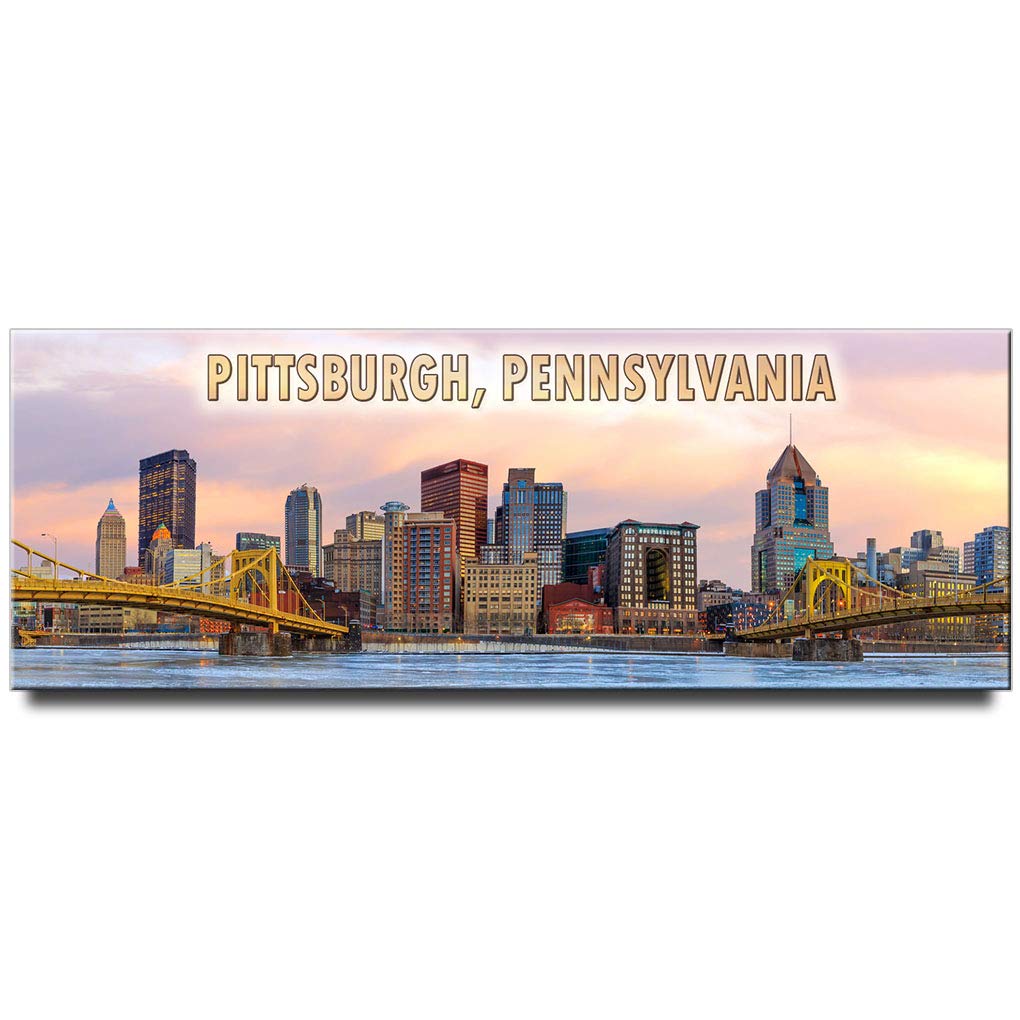 Pittsburgh Panoramic Fridge Magnet Pennsylvania Travel Souvenir City of Bridges