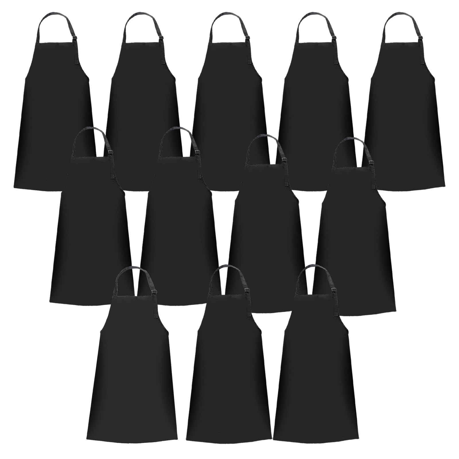 Yhywcy Bib Apron Adjustable Black Apron for Men Women Kitchen Apron Cooking Apron Service Apron Work Apron Nail Styling Apron (6pcs With pockets)