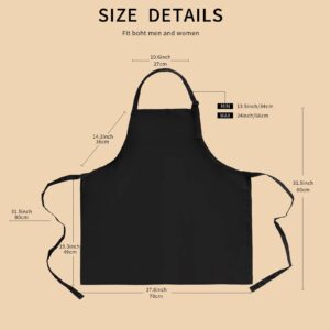 Yhywcy Bib Apron Adjustable Black Apron for Men Women Kitchen Apron Cooking Apron Service Apron Work Apron Nail Styling Apron (6pcs With pockets)