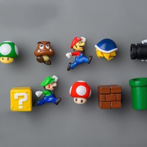 20 Pieces of 3D Mario Fridge Magnets Sets for Home Room Decor Decorative Refrigerator Fun School Office Whiteboard Christmas Magnet (20pcs)