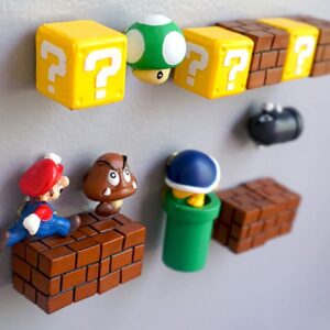 20 Pieces of 3D Mario Fridge Magnets Sets for Home Room Decor Decorative Refrigerator Fun School Office Whiteboard Christmas Magnet (20pcs)