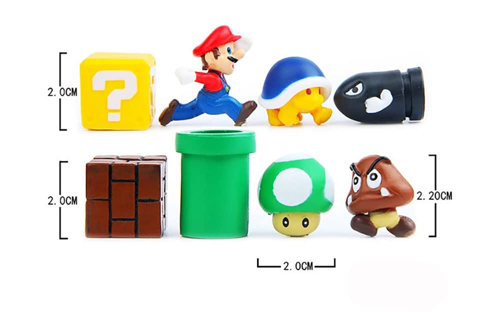 20 Pieces of 3D Mario Fridge Magnets Sets for Home Room Decor Decorative Refrigerator Fun School Office Whiteboard Christmas Magnet (20pcs)