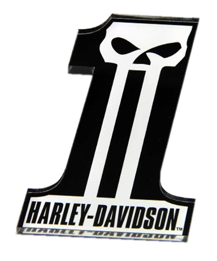 Harley-Davidson Cut-Out Number One Skull Logo Hard Acrylic Magnet - 3.25 x 2 in.