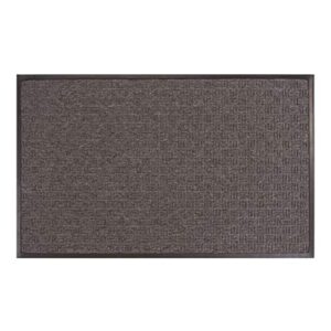 amazon basics molded carpet & rubber commercial scraper entrance mat parquet pattern, charcoal, 2 x 3