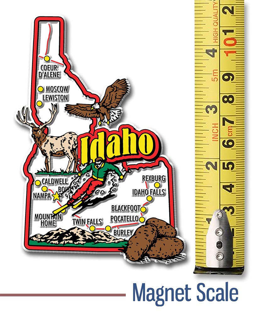 Idaho Jumbo State Magnet by Classic Magnets, 3.1" x 4.5", Collectible Souvenirs Made in The USA