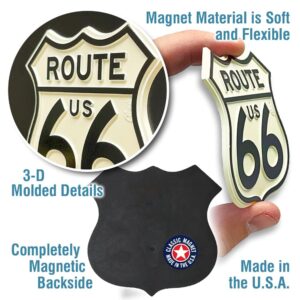 Small Route 66 Shield Highway Sign Magnet by Classic Magnets, 2.25" x 2.25", Collectible Souvenirs Made in The USA