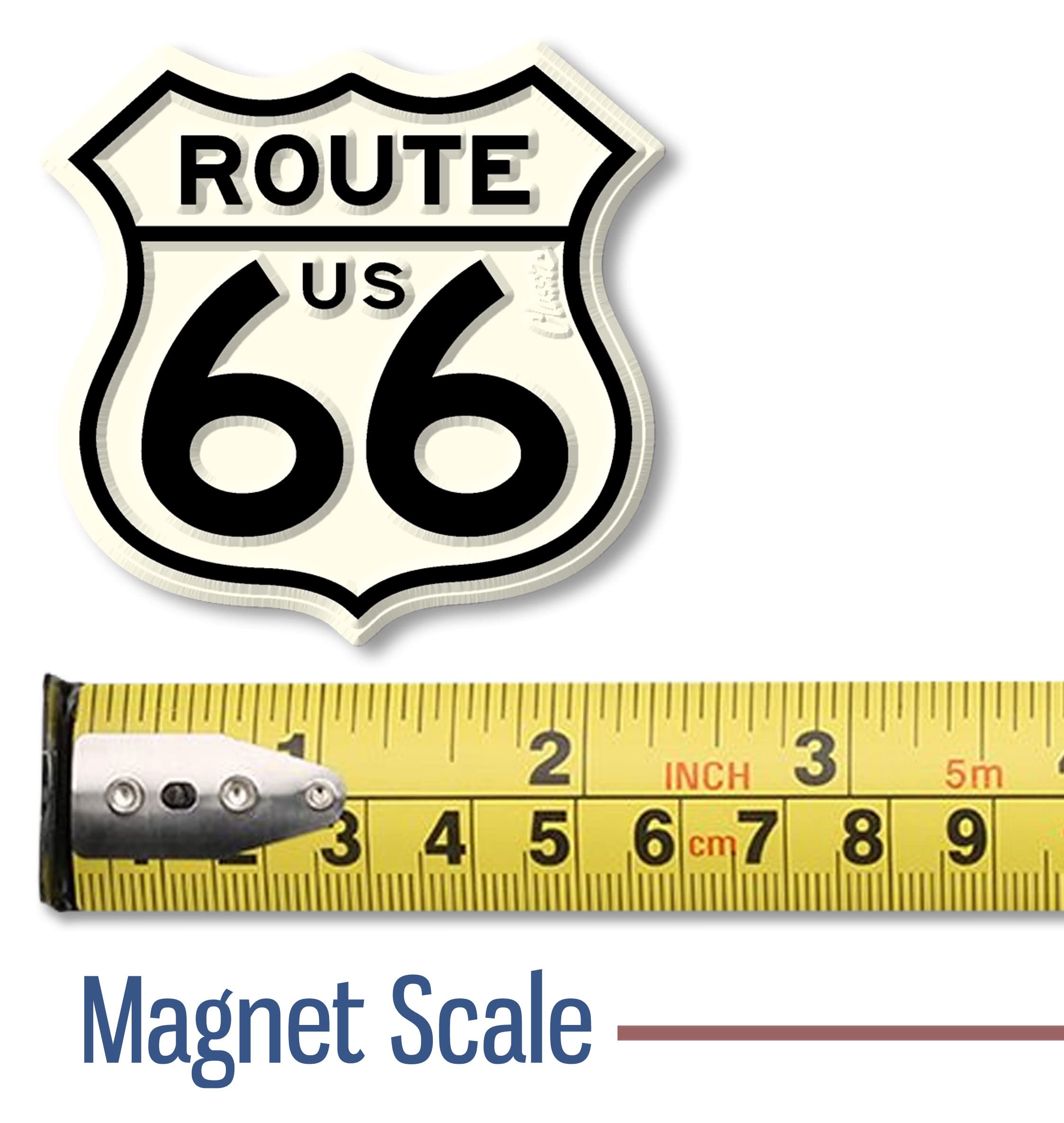 Small Route 66 Shield Highway Sign Magnet by Classic Magnets, 2.25" x 2.25", Collectible Souvenirs Made in The USA