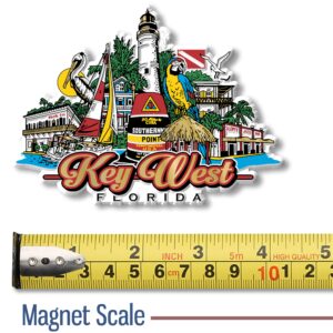 Key West, Florida City Magnet by Classic Magnets, Collectible Souvenirs Made in The USA, 4.26" x 3.13"