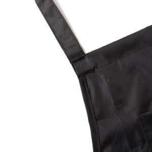 COGANA Server Apron with Pockets, Aprons for Men, Chef and Waitress Apron, Black