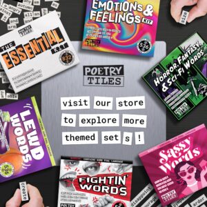 Poetry Tiles - 536 Fightin' Words Word Magnets Kit - Obscenities, Insults, and Swear Words Themed Funny Magnets for Adults for Refrigerator Poems and Stories