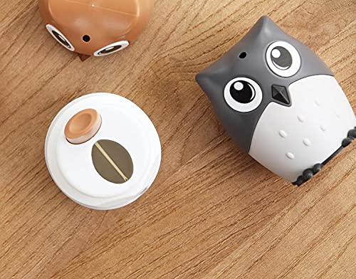 Hyever Pop-Up Toothpick Holder Automatic Toothpick Dispenser Cute Owl Design Toothpick Holder Funny for Table, Restaurant, Kitchen and Party (Dark Grey)