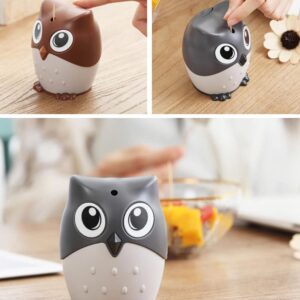 Hyever Pop-Up Toothpick Holder Automatic Toothpick Dispenser Cute Owl Design Toothpick Holder Funny for Table, Restaurant, Kitchen and Party (Dark Grey)