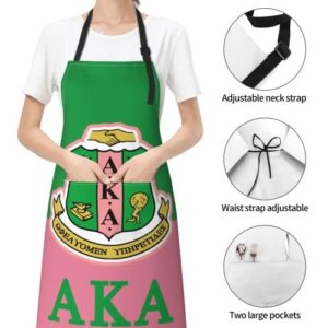 YBW CHUANHUA AKA Sorority Aprons with Pockets for Women, Waterproof Cooking Kitchen Bib Aprons for Restaurant BBQ Painting Crafting