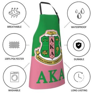 YBW CHUANHUA AKA Sorority Aprons with Pockets for Women, Waterproof Cooking Kitchen Bib Aprons for Restaurant BBQ Painting Crafting