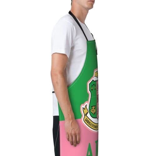 YBW CHUANHUA AKA Sorority Aprons with Pockets for Women, Waterproof Cooking Kitchen Bib Aprons for Restaurant BBQ Painting Crafting