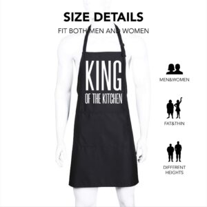 Premium Quality Kitchen Apron for Men,Funny Aprons for Men,King of The Kitchen, Mr. Apron, Men' Birthday Gift,Gifts for Dad,One Size Fits All