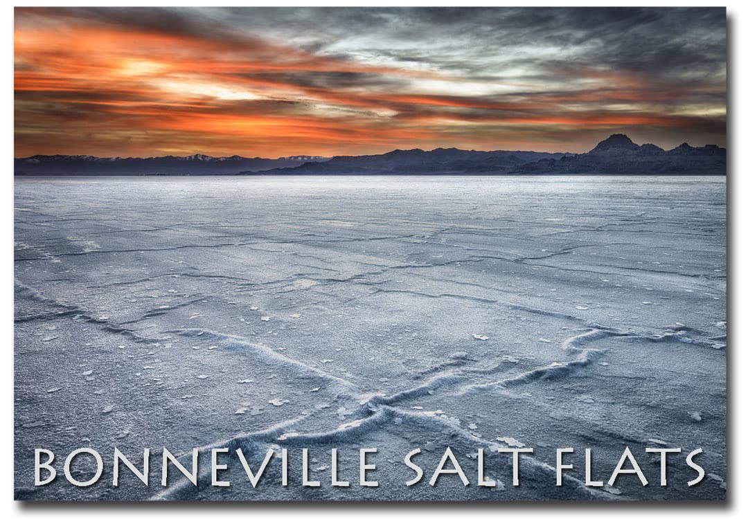 FRIDGE MAGNET Bonneville Salt Flats, Utah Evening Fridge Magnet Size 2.5 inches x 3.5 inches