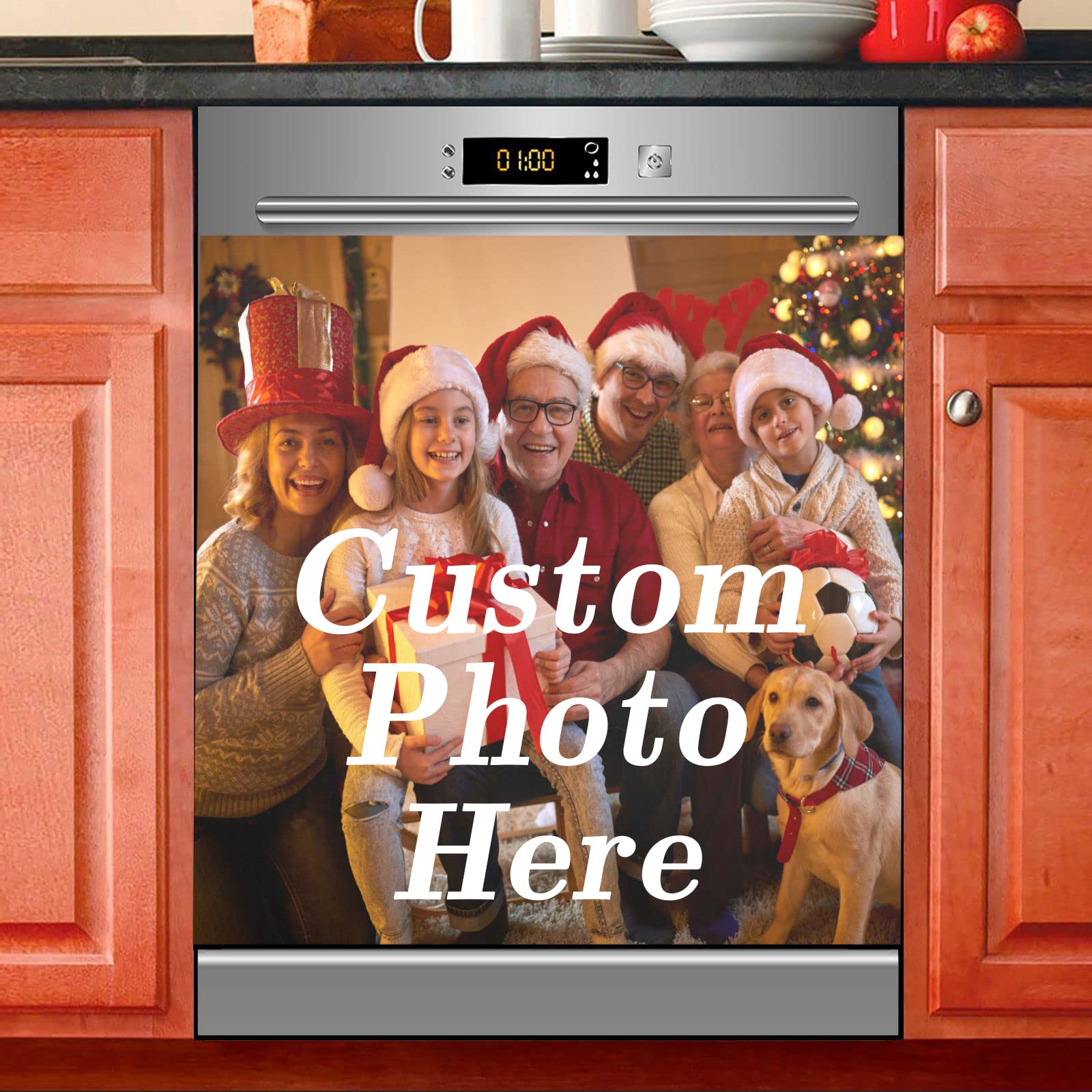 Custom Dishwasher Magnet Cover Photo Personalized Magnetic Refrigerator Panel Fridge Microwave Sticker Decal Decorative, 23" x 26"