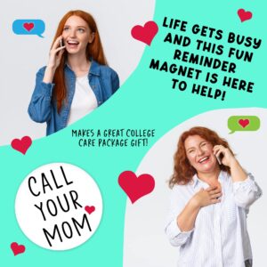 Call Your Mom Funny Fridge Magnet Stocking Stuffer for College Girls Guys Mom Boy Gag Gifts – Reminder Magnets for Daughter Son Birthday College Care Package for Girls Boys