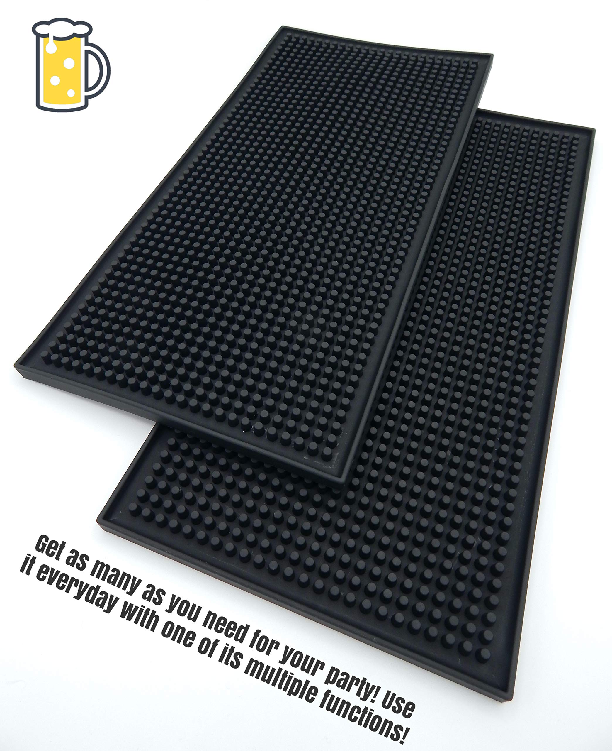 Bar Mat 6x12 for Cocktails and Coffee Bar Perfect Dish Drying Mat (1) - Professional Bar Spill Mat Perfect Barware for Bar Set - Dish Drying Soft Rubber Mat for Delicate Glass Dishes and Cups