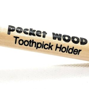 Gigi Jen's Gifts Wooden Pocket Travel Toothpick Holder - Pocket Wood - 1 Holder and 3 Individually Wrapped Toothpicks Included