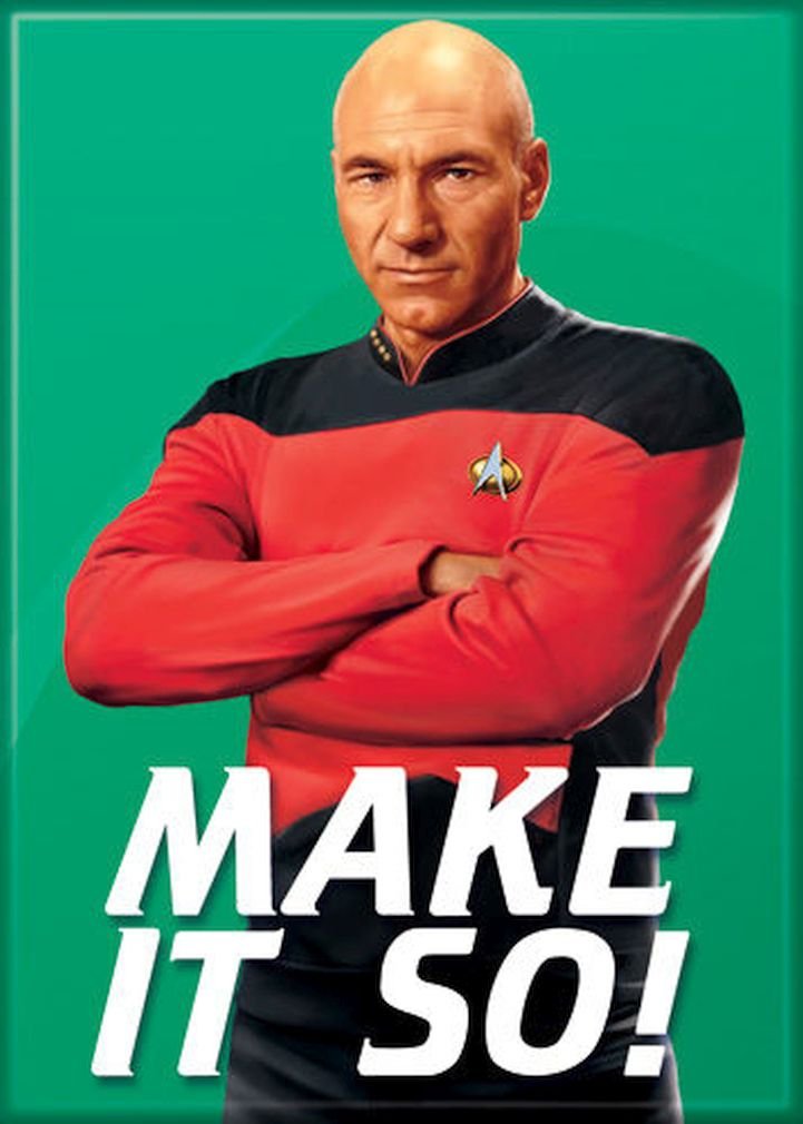 Ata-Boy Star Trek The Next Generation Jean-Luc Picard MAKE IT SO 2.5" x 3.5" Magnet for Refrigerators and Lockers