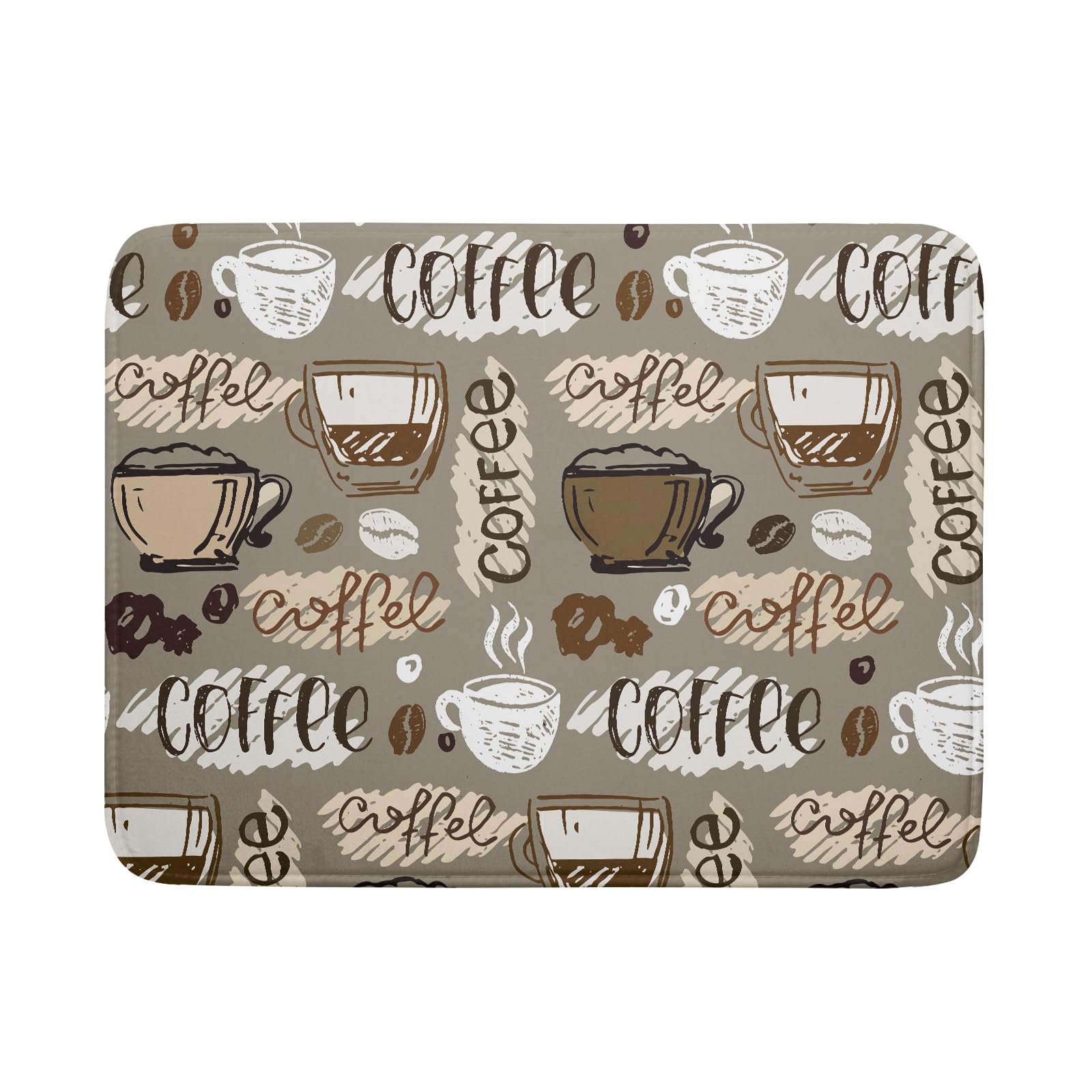 Coffee Dish Drying Mat for Kitchen Counter Decor Eat Signs 18x24 Inch Absorbent Reversible Microfiber Dish Drying Pad Dish Cafe Drainer Rack Mats for Coffee Bar