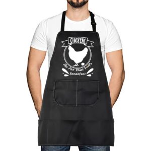 levlo funny chicken kitchen apron chicken the pet that poops breakfast kitchen apron breakfast apron for men women(chicken breakfast)