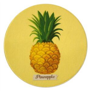 Novel Merk Pineapple Fruit Refrigerator Magnets, Small Circle Leaf & Banner Design for Fridge, Gifts, Decor, Party Favors, Prizes (10 Pack), Yellow Green, 2 Inch