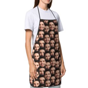 Lraggxod Custom Apron for Women Men, Personalized Chef Cooking Apron with Pockets Add Your Photo Text, Customized Kitchen Home Garden Bib Apron Custom Gifts