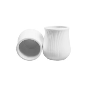 Sizikato 2pcs Simple Pure White Flower Shape Ceramic Toothpick Holder.