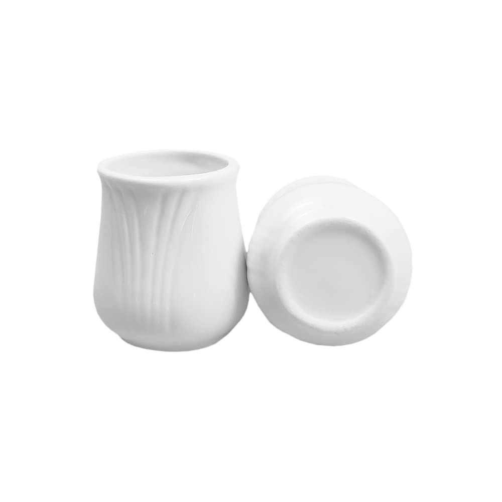 Sizikato 2pcs Simple Pure White Flower Shape Ceramic Toothpick Holder.