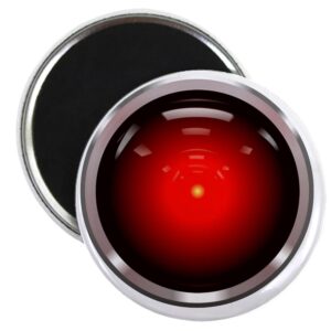 cafepress hal 9000 eye magnet 2.25" round magnet, refrigerator magnet