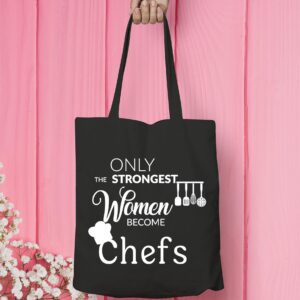 VAMSII Chef Tote Bag Women Chef Gifts Chef Shoulder Bag New Chef Gifts Culinary Gifts for Chefs Culinary Student Gifts (women Chefs tote)