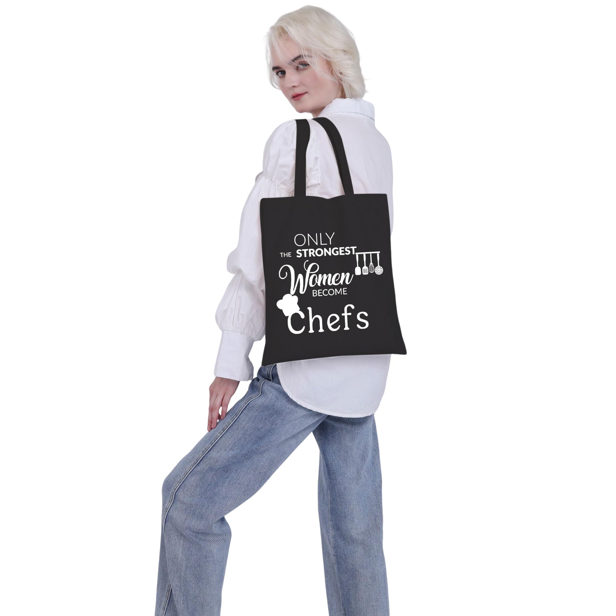 VAMSII Chef Tote Bag Women Chef Gifts Chef Shoulder Bag New Chef Gifts Culinary Gifts for Chefs Culinary Student Gifts (women Chefs tote)